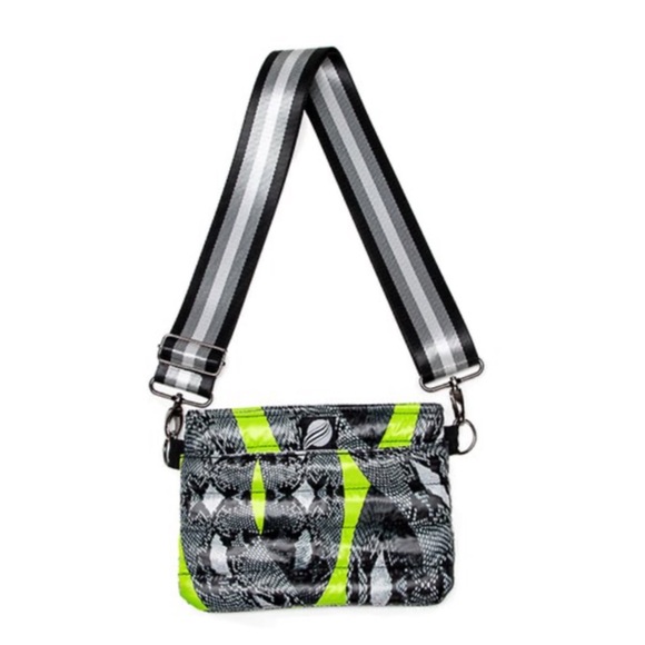 THINK ROYLN | Bags | Think Rolyn Neon Green Gray Medusa Bum Puffer ...